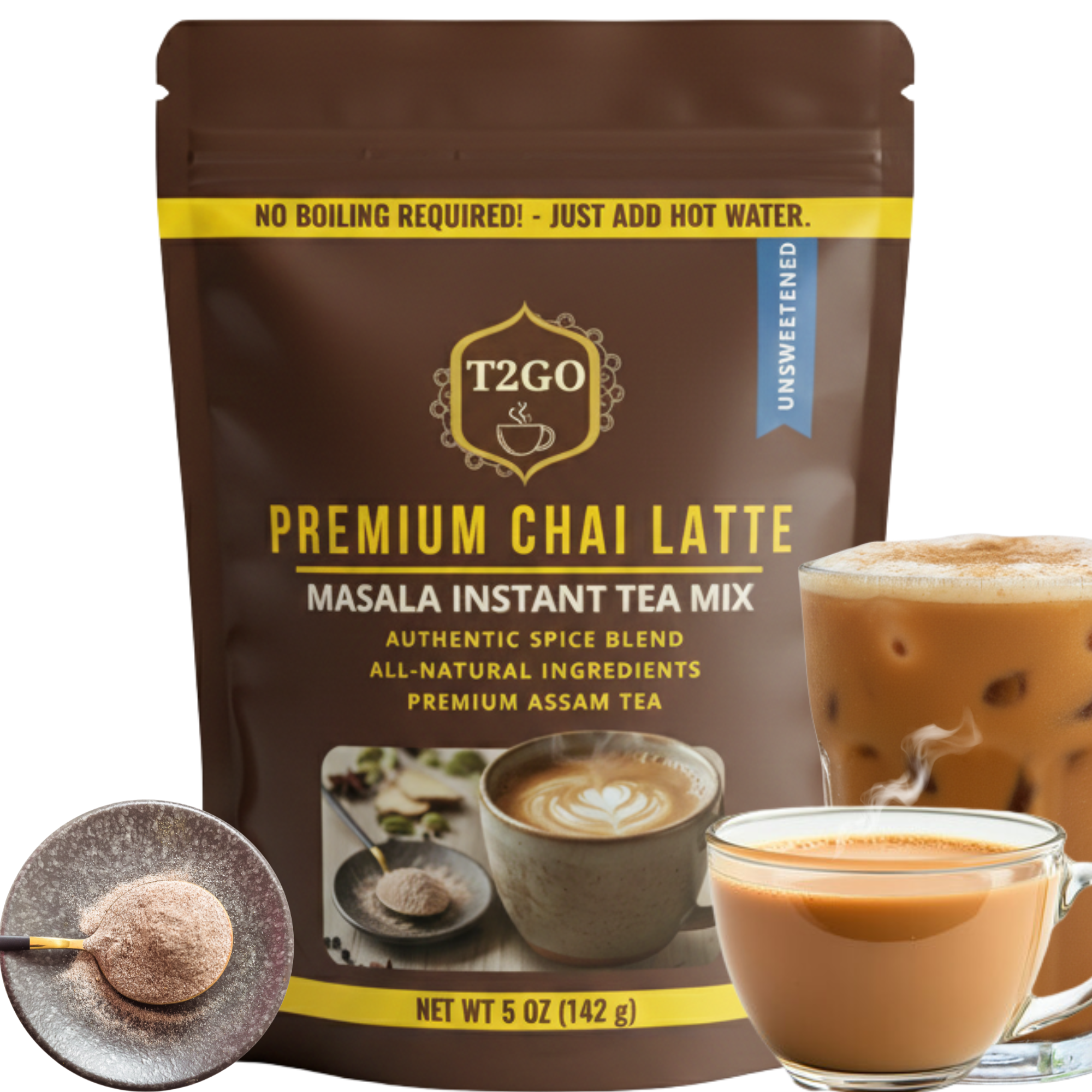 Spicy Masala Chai Tea Latte Powder | Unsweetened & Sugar-Free Mix ...